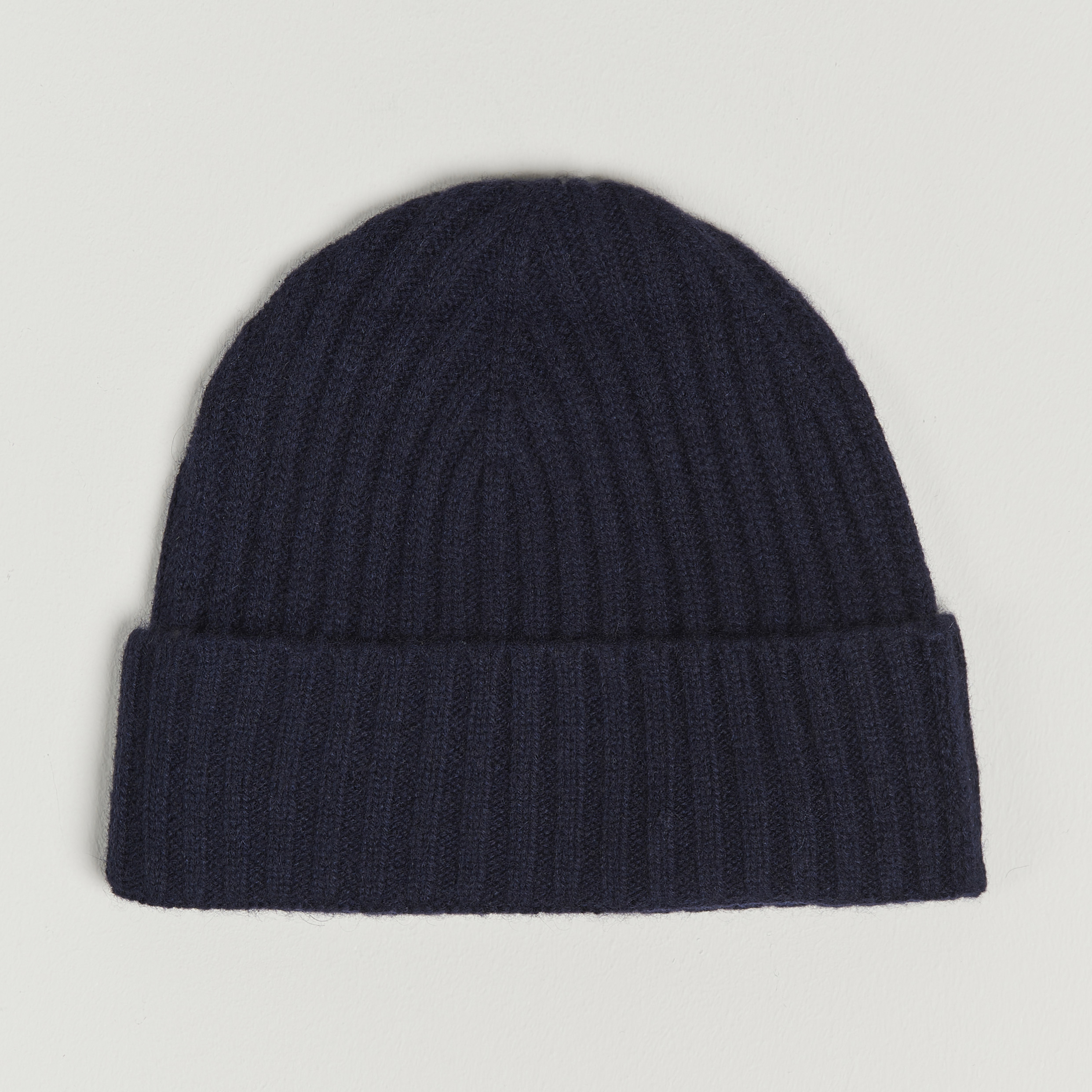 Amanda Christensen Rib Knitted Cashmere Cap Navy at CareOfCarl.com