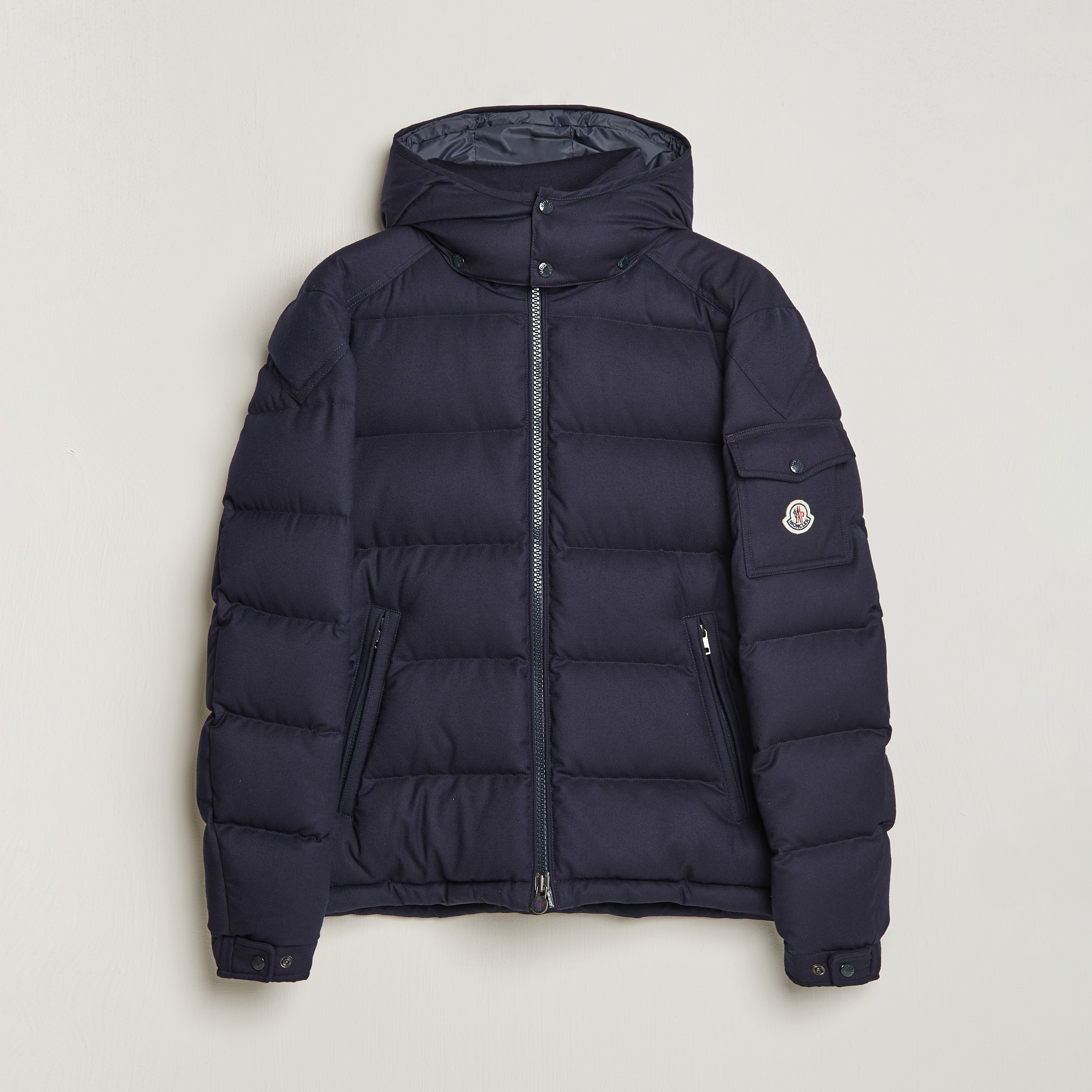 Moncler Montgenevre Flannel Down Jacket Navy at CareOfCarl.com