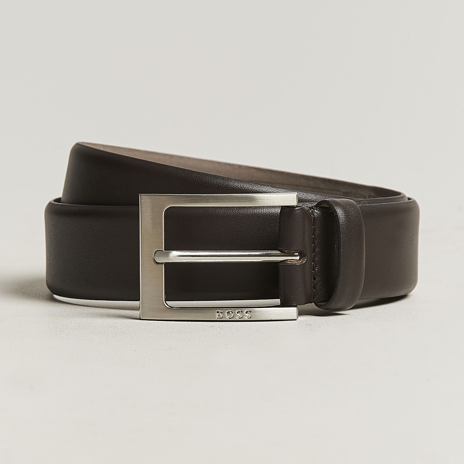 Barnabie Leather Belt 3,5 cm Medium Brown at CareOfCarl.com