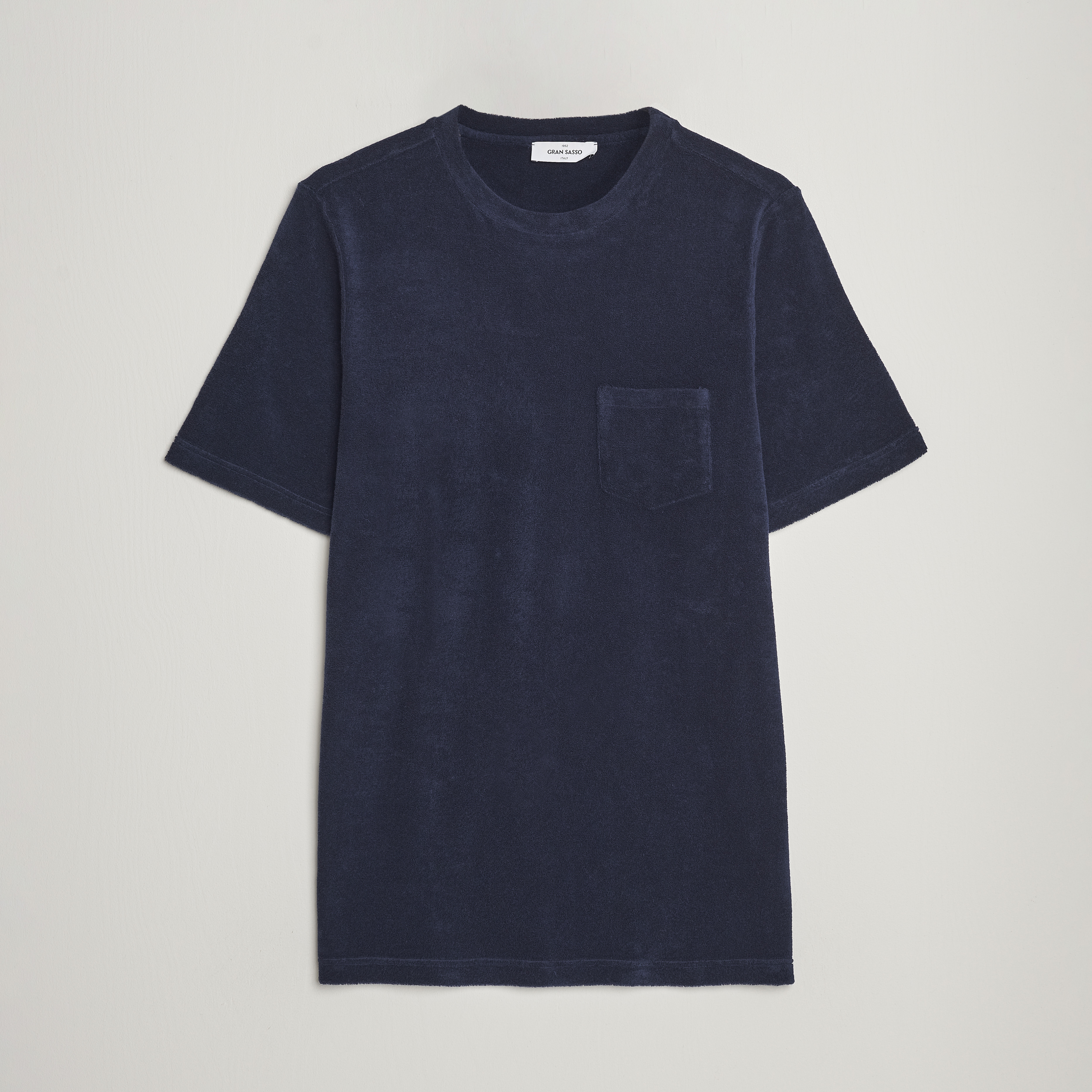 Gran Sasso Cotton Terry Tee Navy at CareOfCarl.com