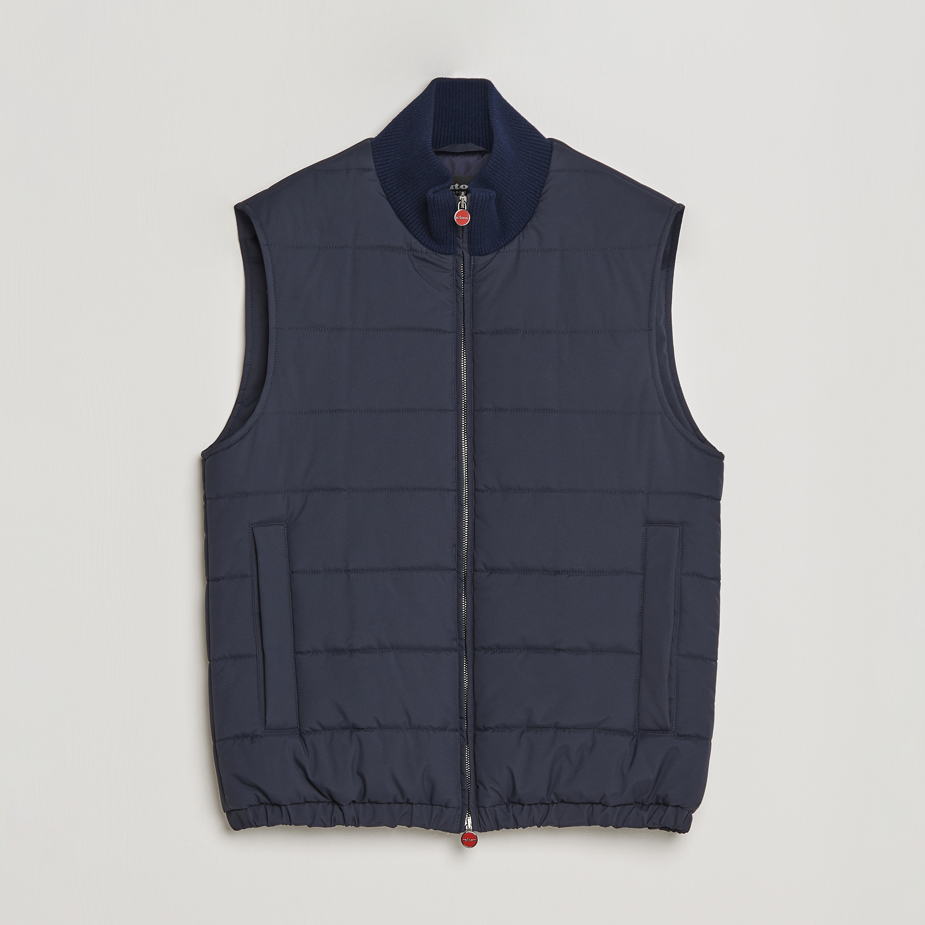 Kiton Nylon Down Vest Navy at CareOfCarl.com
