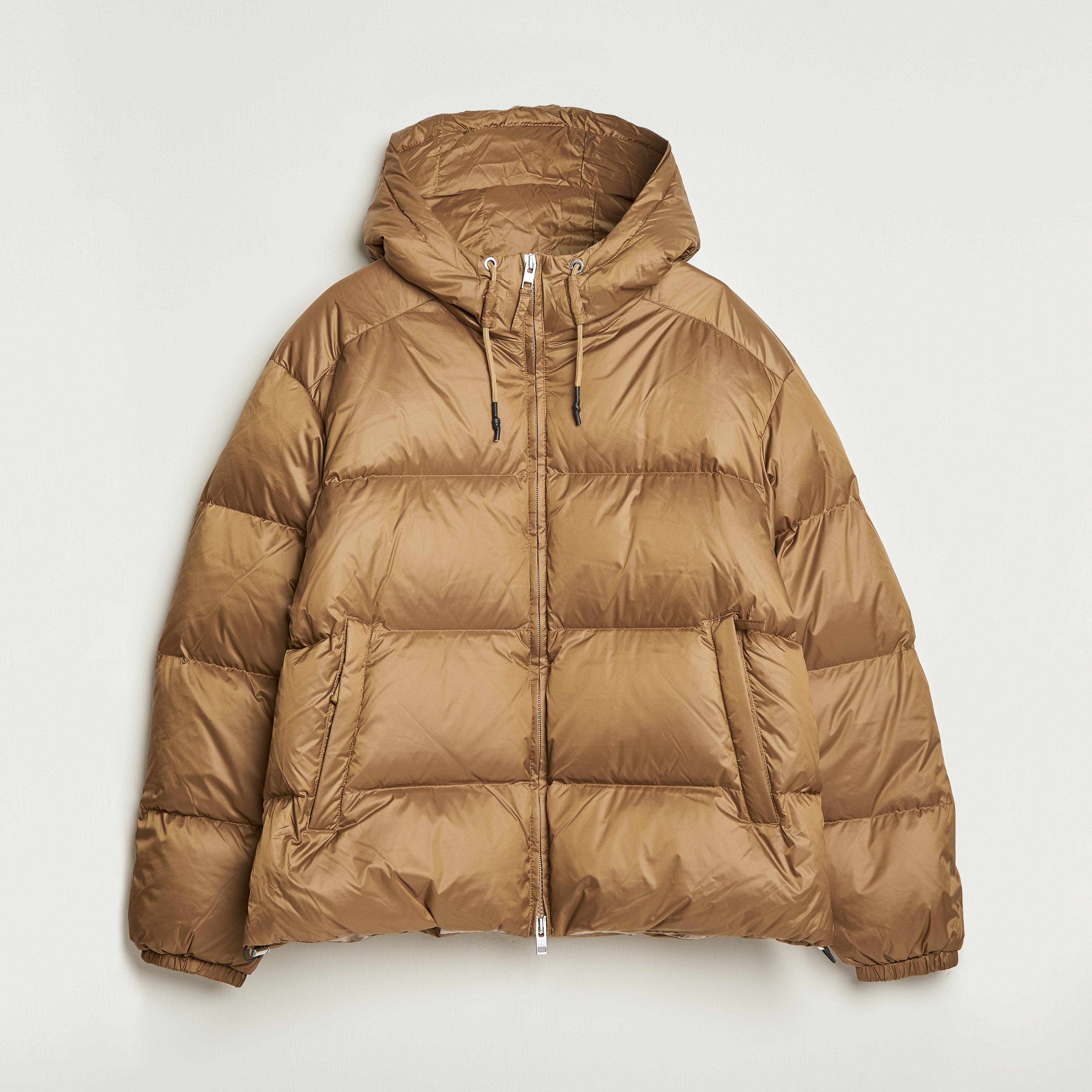 GANT Shiny Puffer Hooded Jacket Toffee Beige at CareOfCarl.com