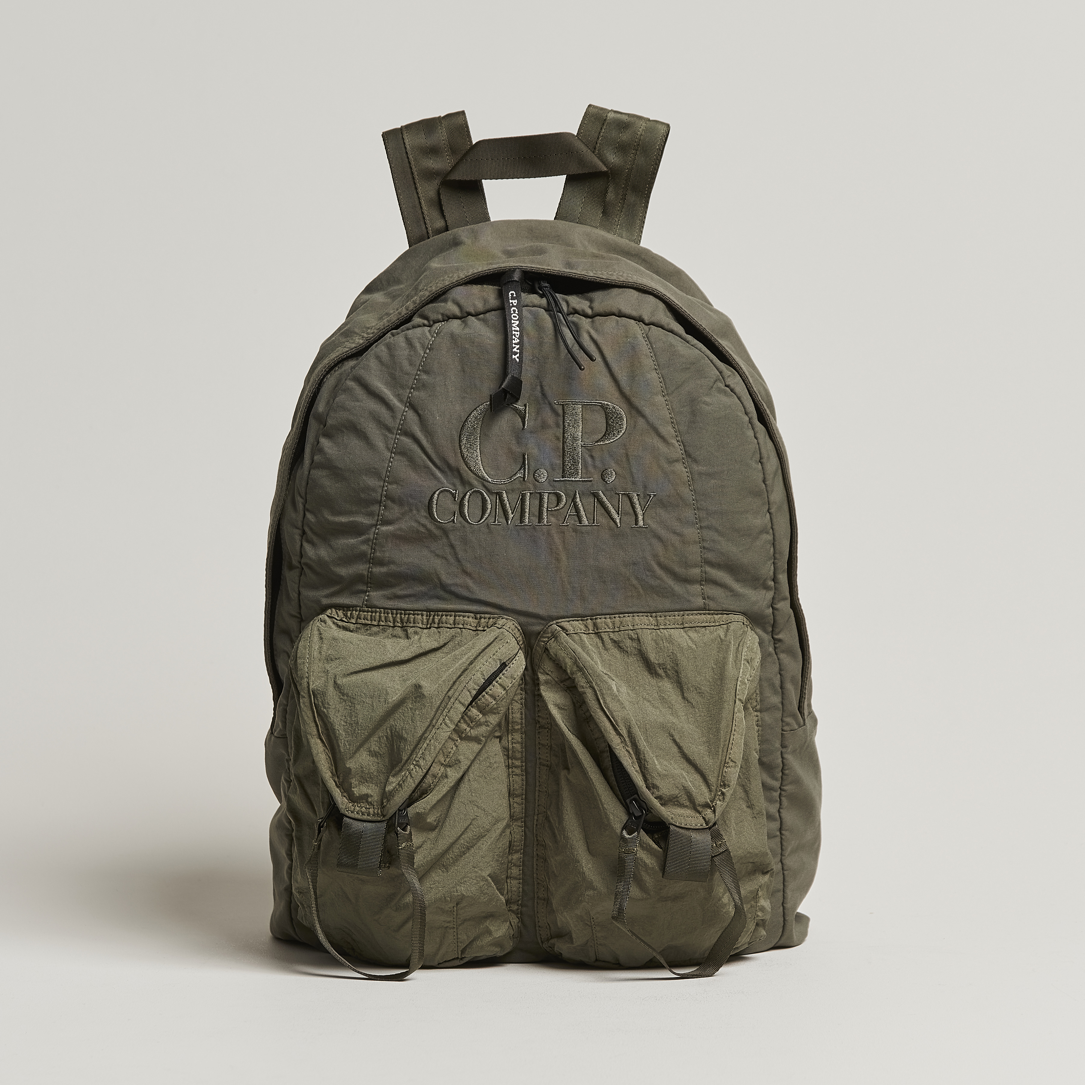 C.P. Company Taylon P Mixed Backpack Olive at CareOfCarl.com