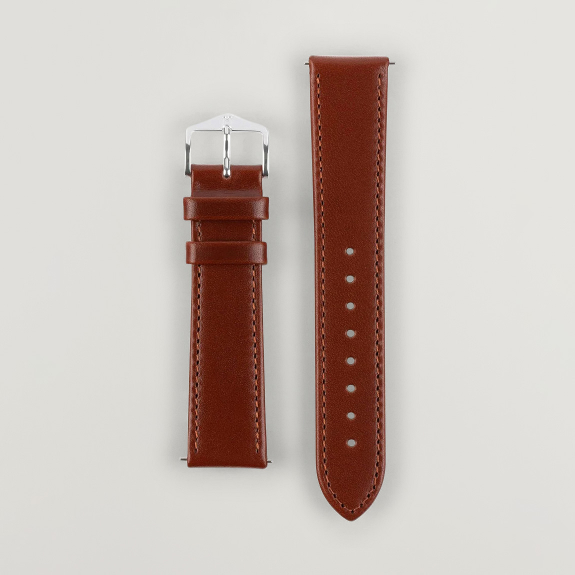 HIRSCH Osiris Calf Leather Watch Strap Mid Brown at CareOfCarl.com