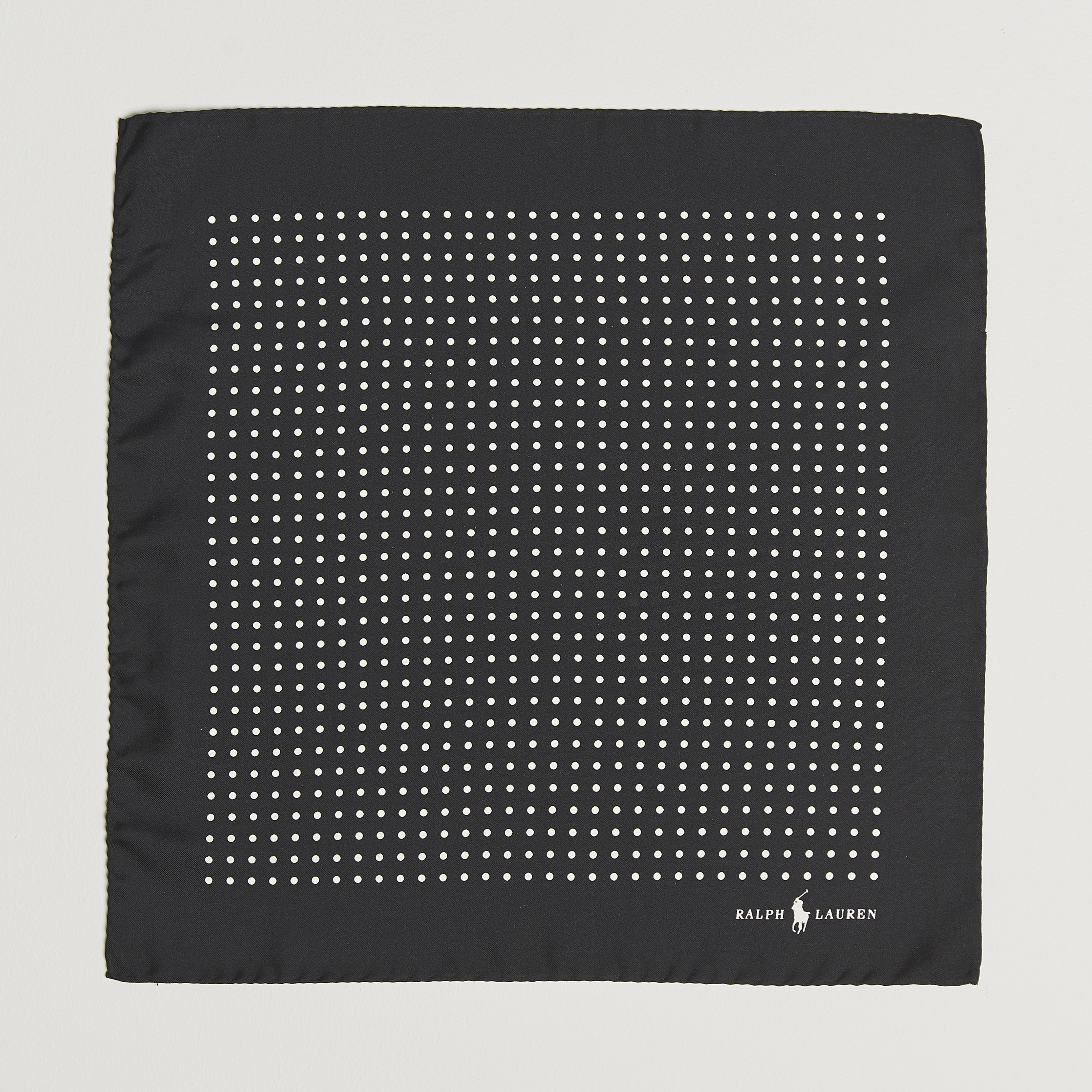 Polo Ralph Lauren Silk Dot Pocket Square Black/White at CareOfCarl.com