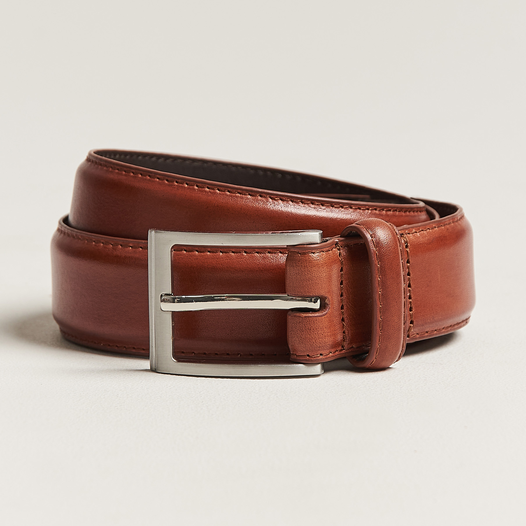 Loake 1880 Philip Leather Belt Mahogany at CareOfCarl.com