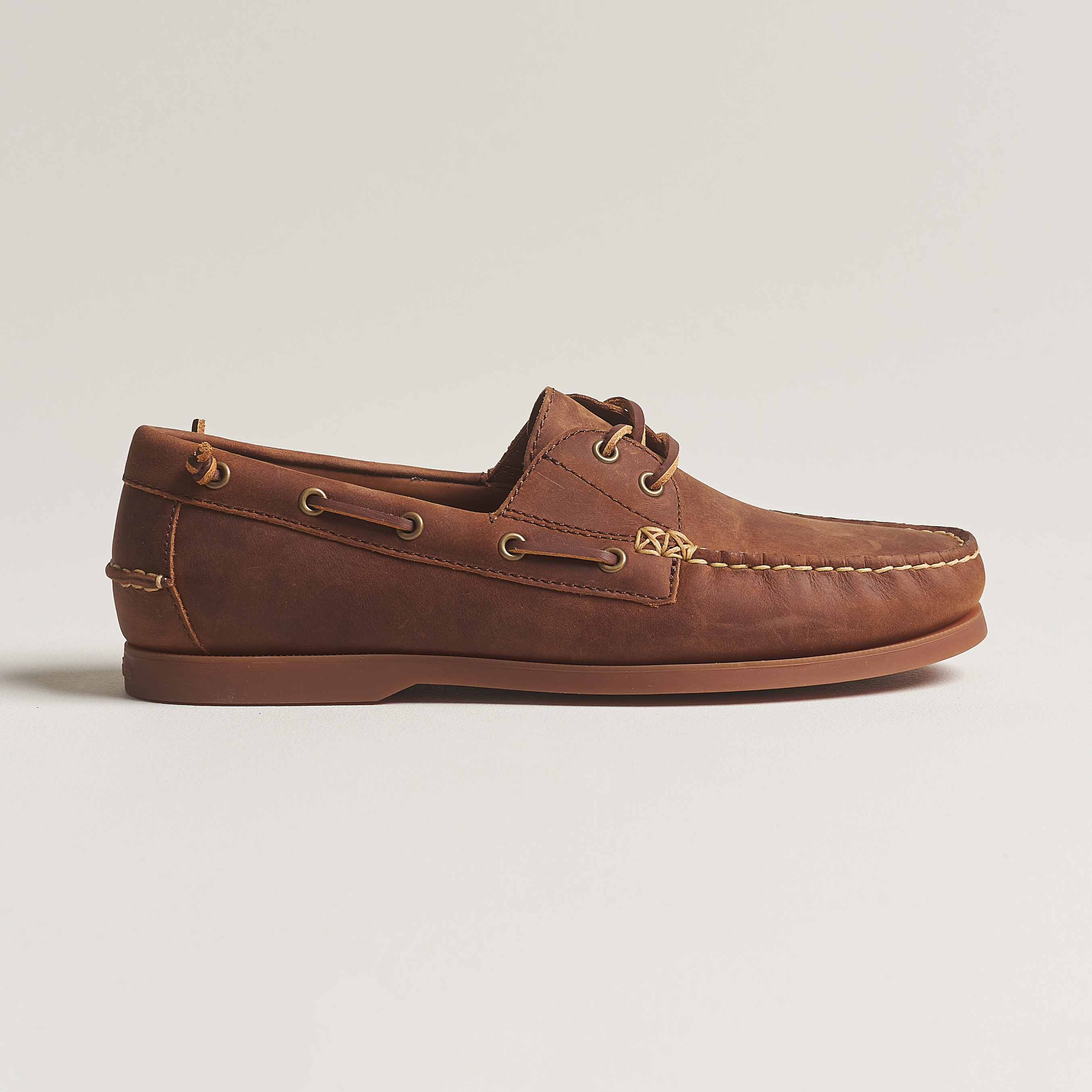 Polo Ralph Lauren Merton Leather Boat Shoe Deep Saddle at CareOfCarl.com
