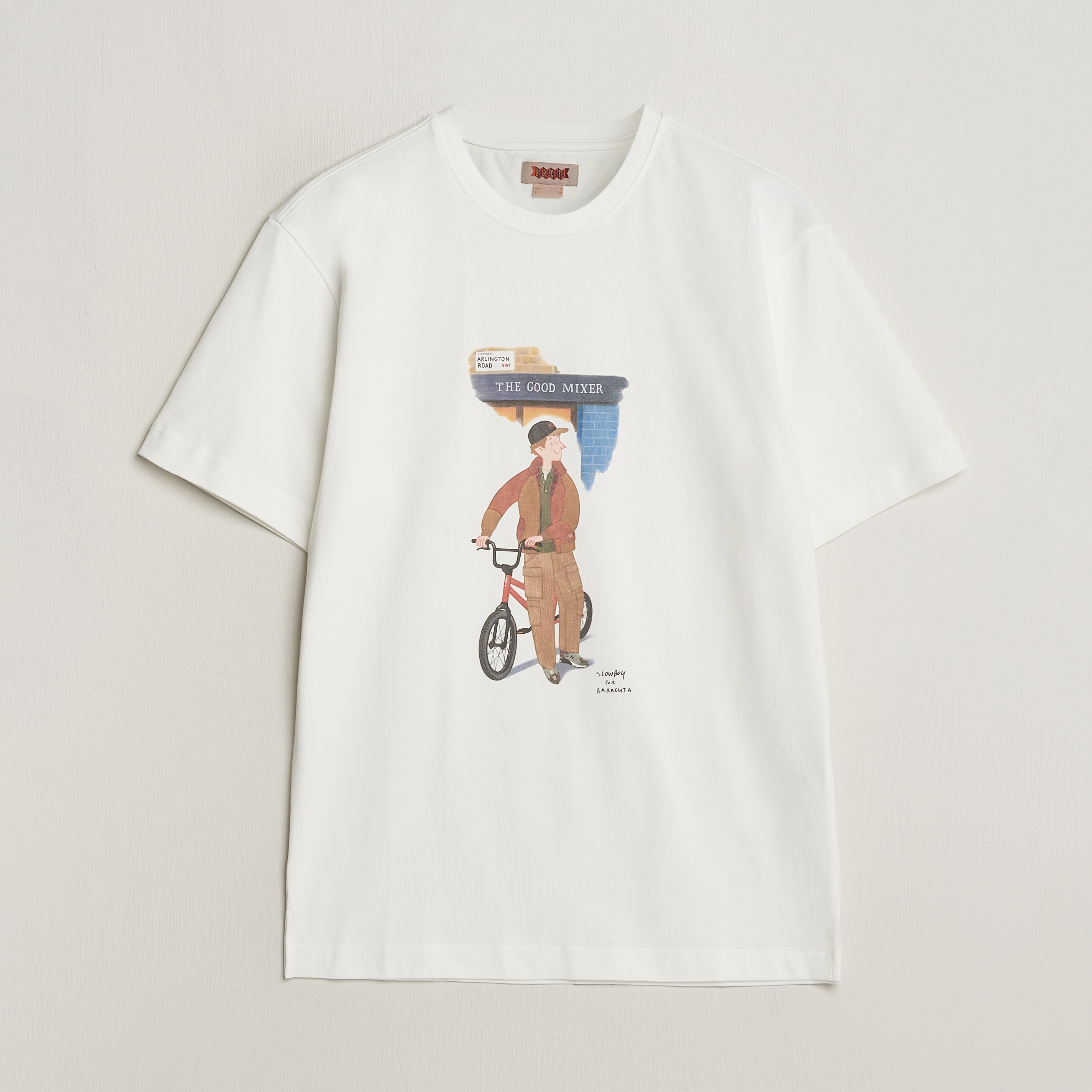 Baracuta Slowboy Arlington Cotton T-Shirt Off White at CareOfCarl.com