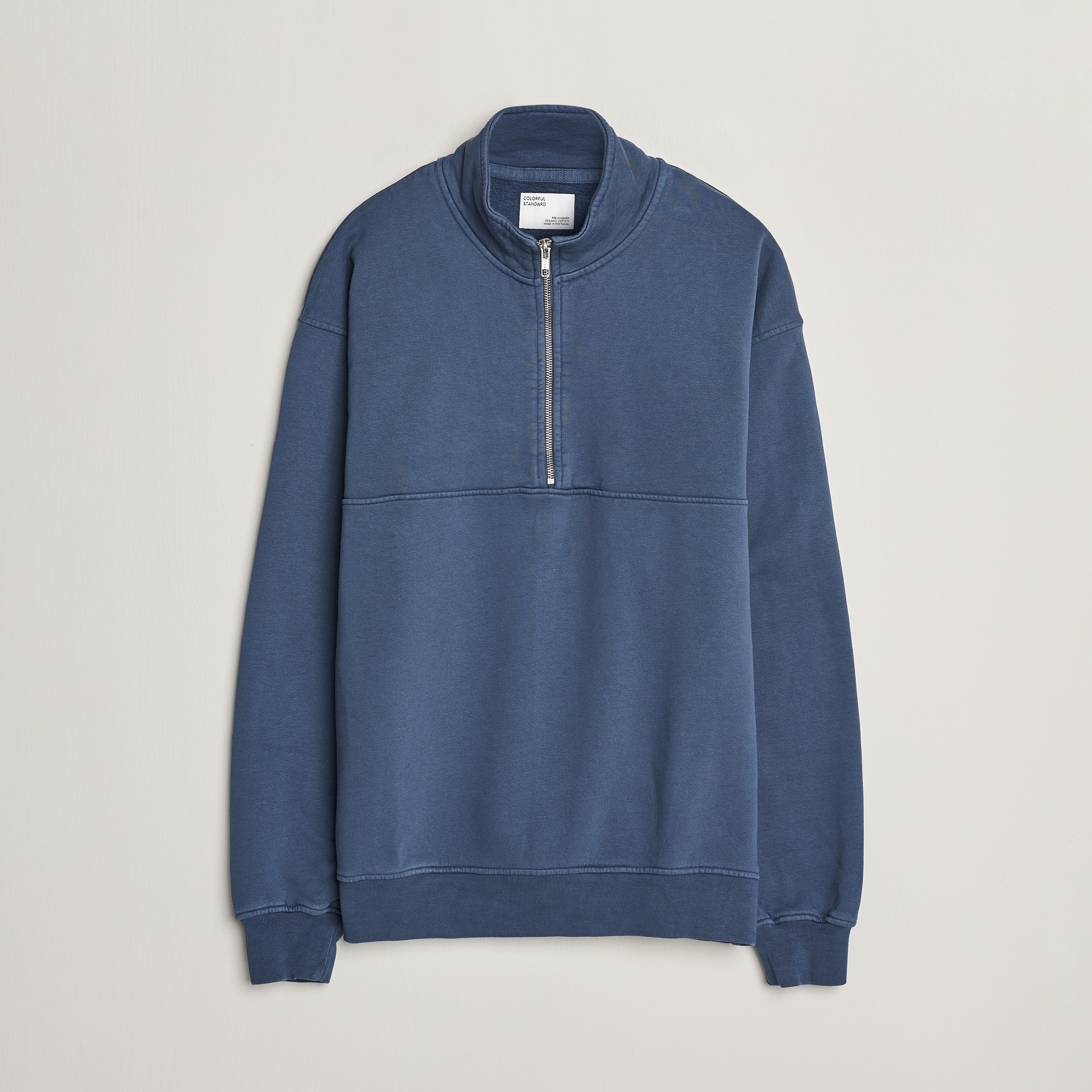 Colorful Standard Classic Organic Half-Zip Petrol Blue at CareOfCarl.com