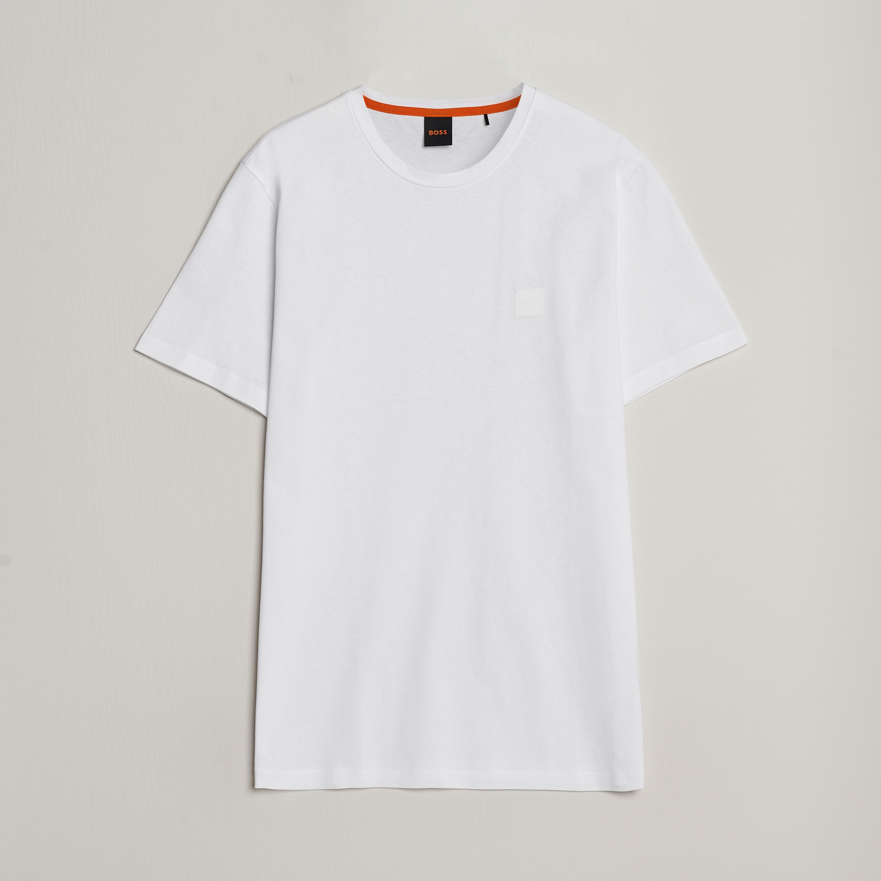 BOSS ORANGE Tales Logo Crew Neck T-Shirt White at CareOfCarl.com