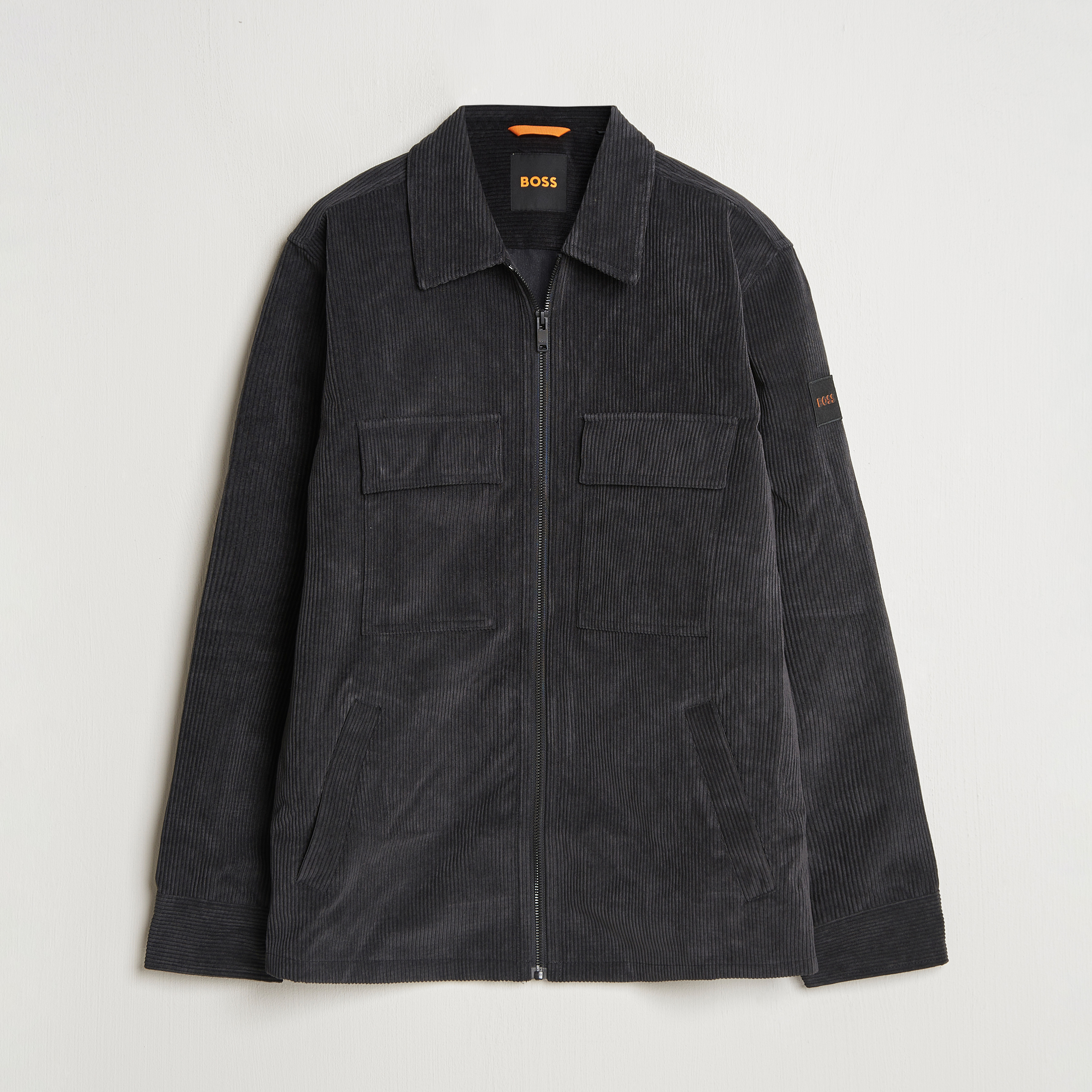 BOSS ORANGE Lozzy Brushed Overshirt Black at CareOfCarl.com