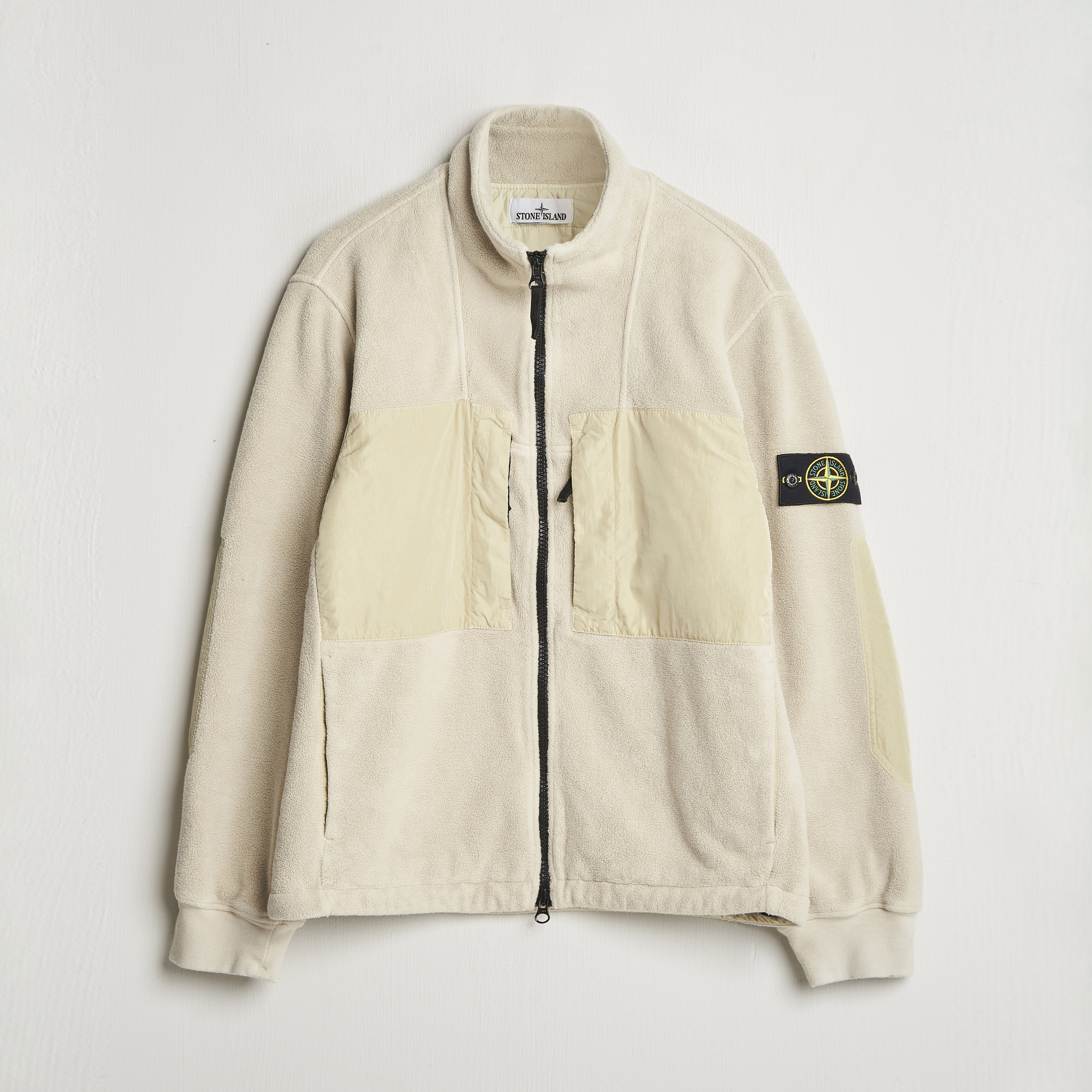 Stone Island Nylon Cotton Fleece Jacket Plaster at CareOfCarl.com