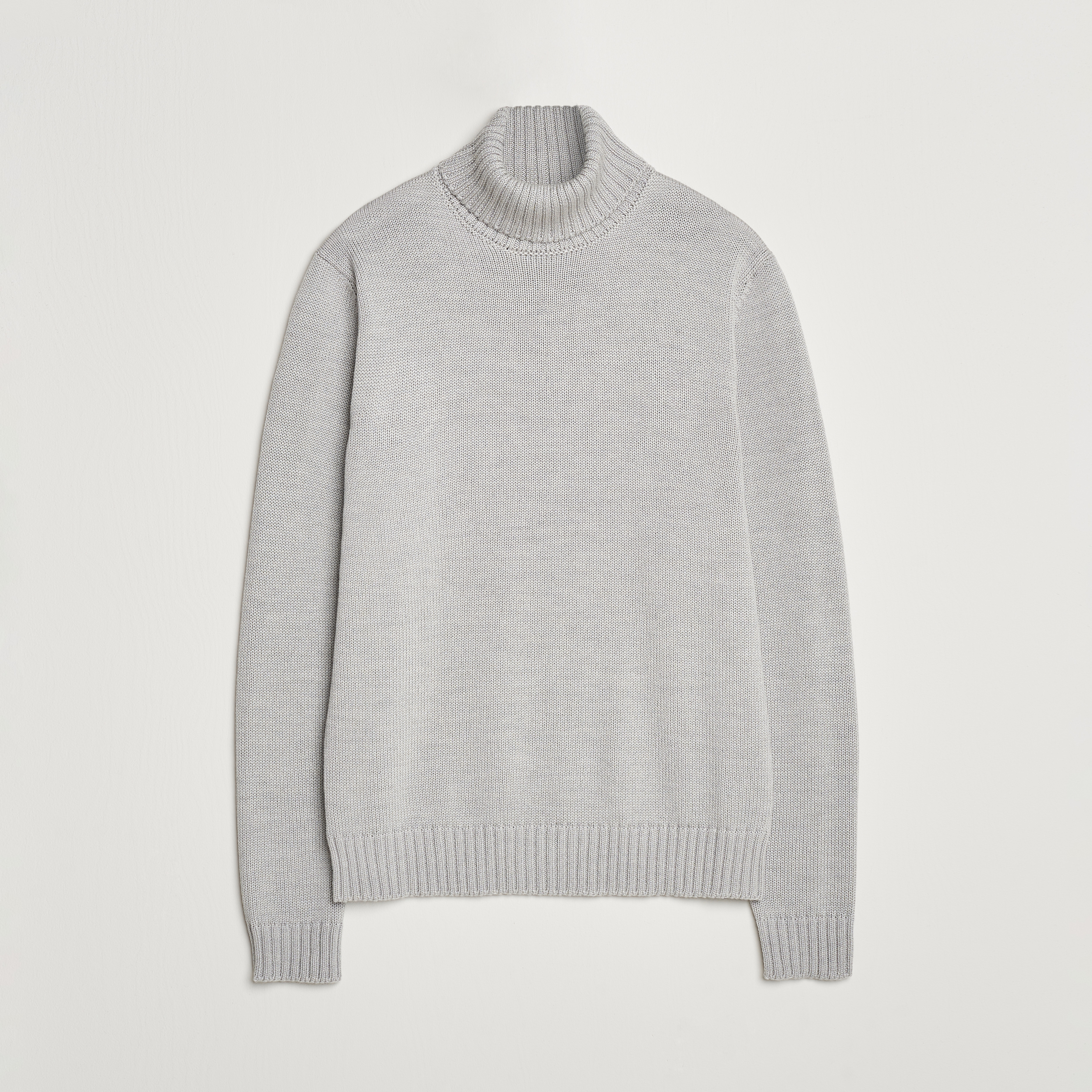 Zanone Virgin Merino Wool Rollneck Light Grey at CareOfCarl.com