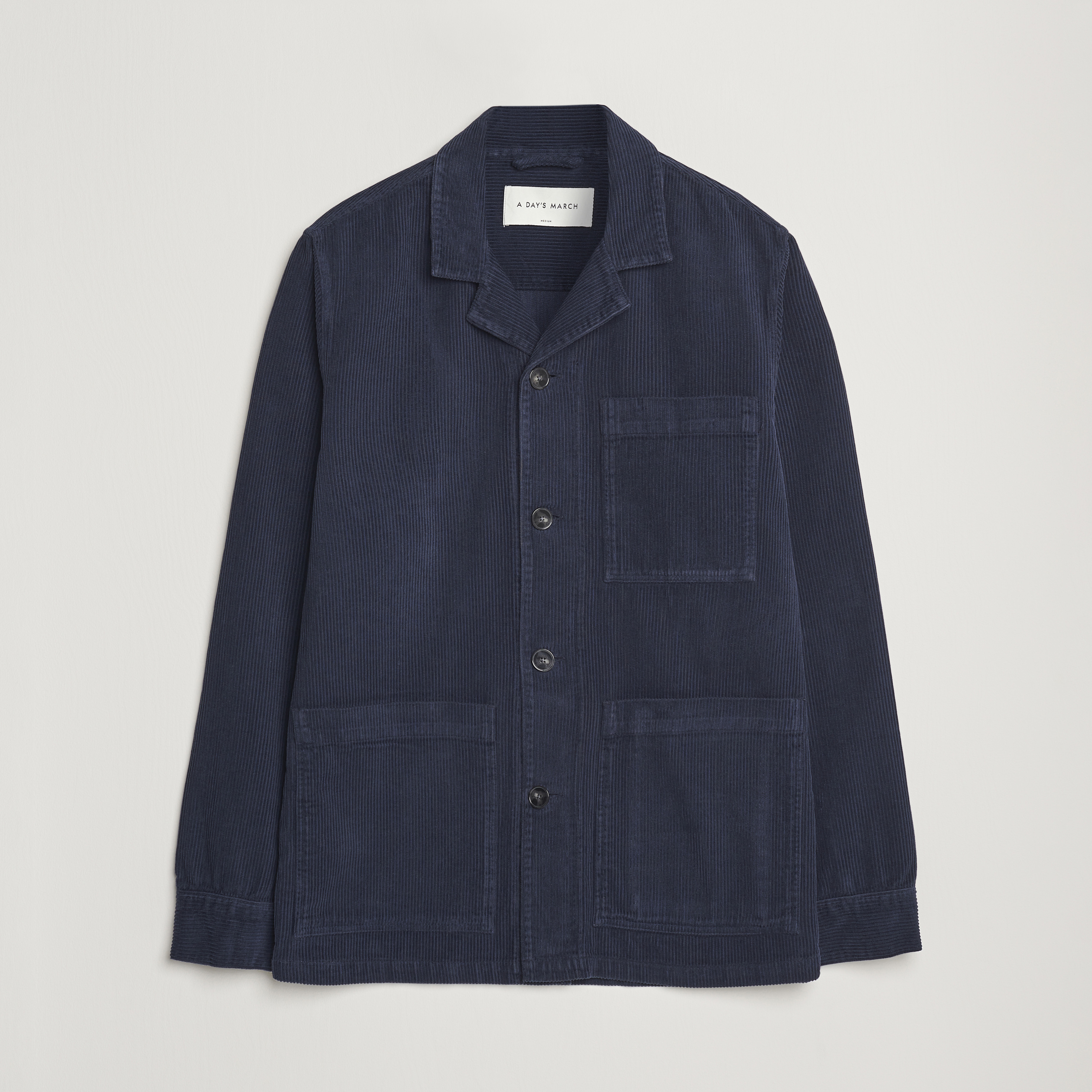 A Day's March Banagher Cord Overshirt Navy at CareOfCarl.com