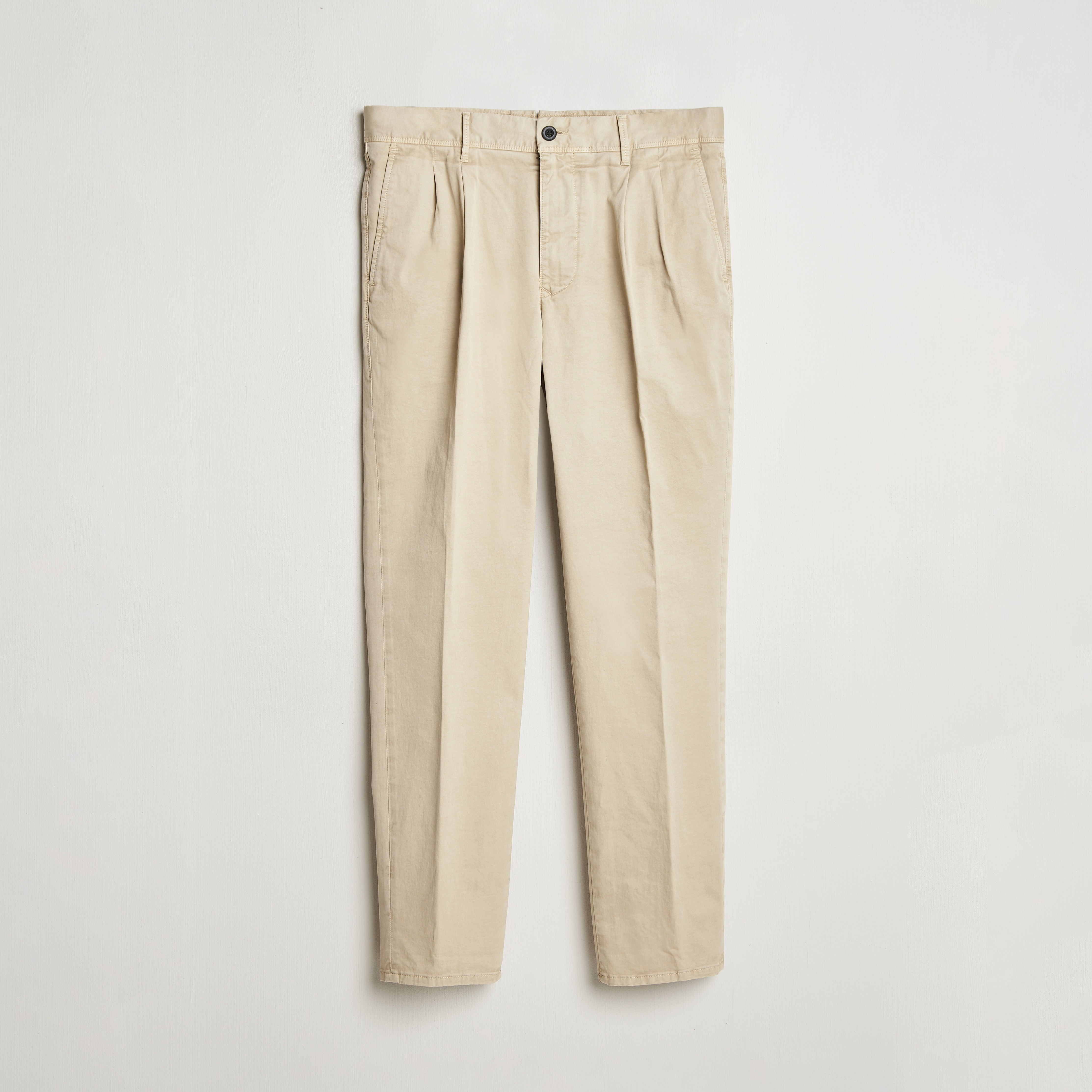 Incotex Tapered Fit Pleated Slacks Light Beige at CareOfCarl.com