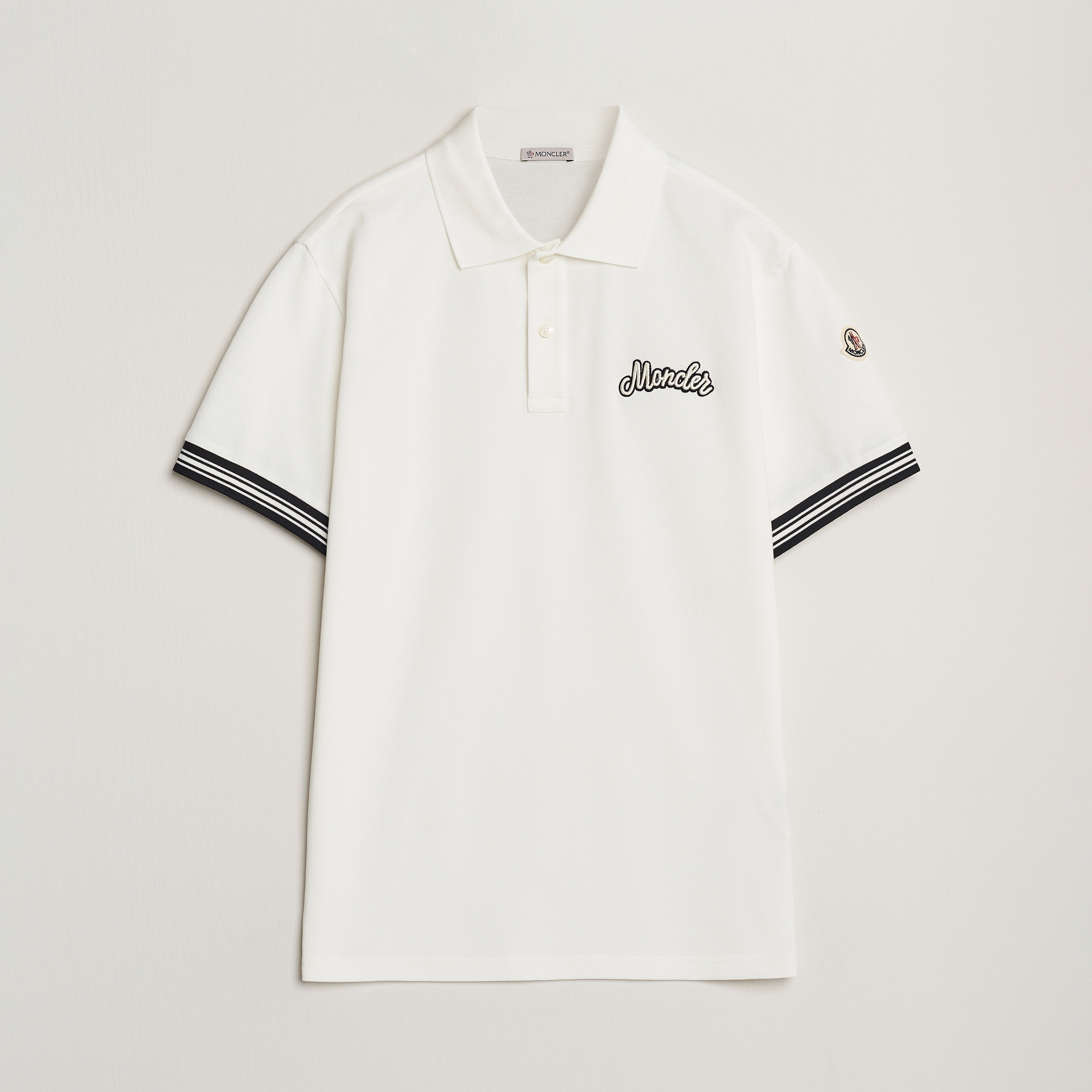 Moncler Letters Logo Polo White at CareOfCarl.com