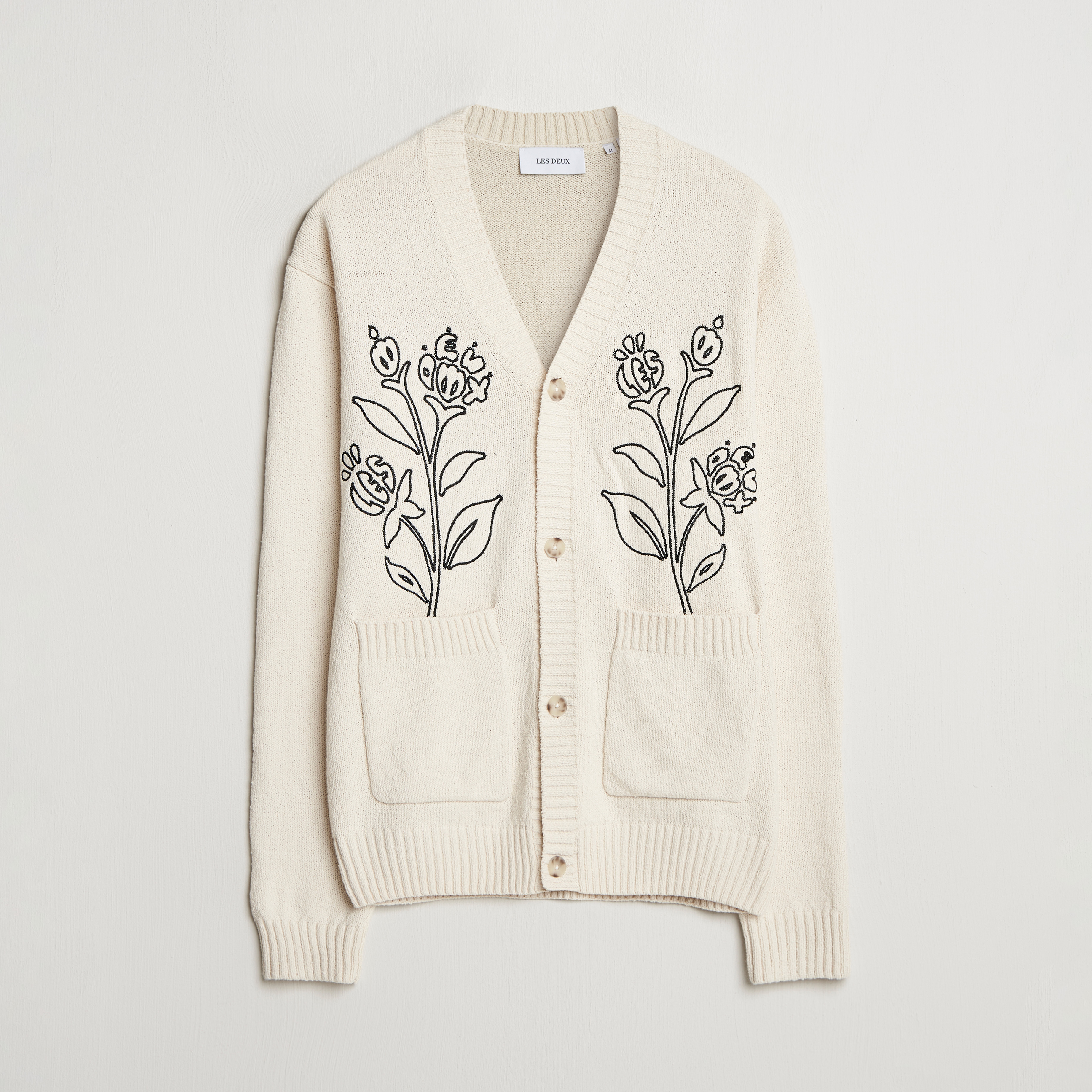 Les Deux Brad Embroidery Cardigan Ivory at CareOfCarl.com