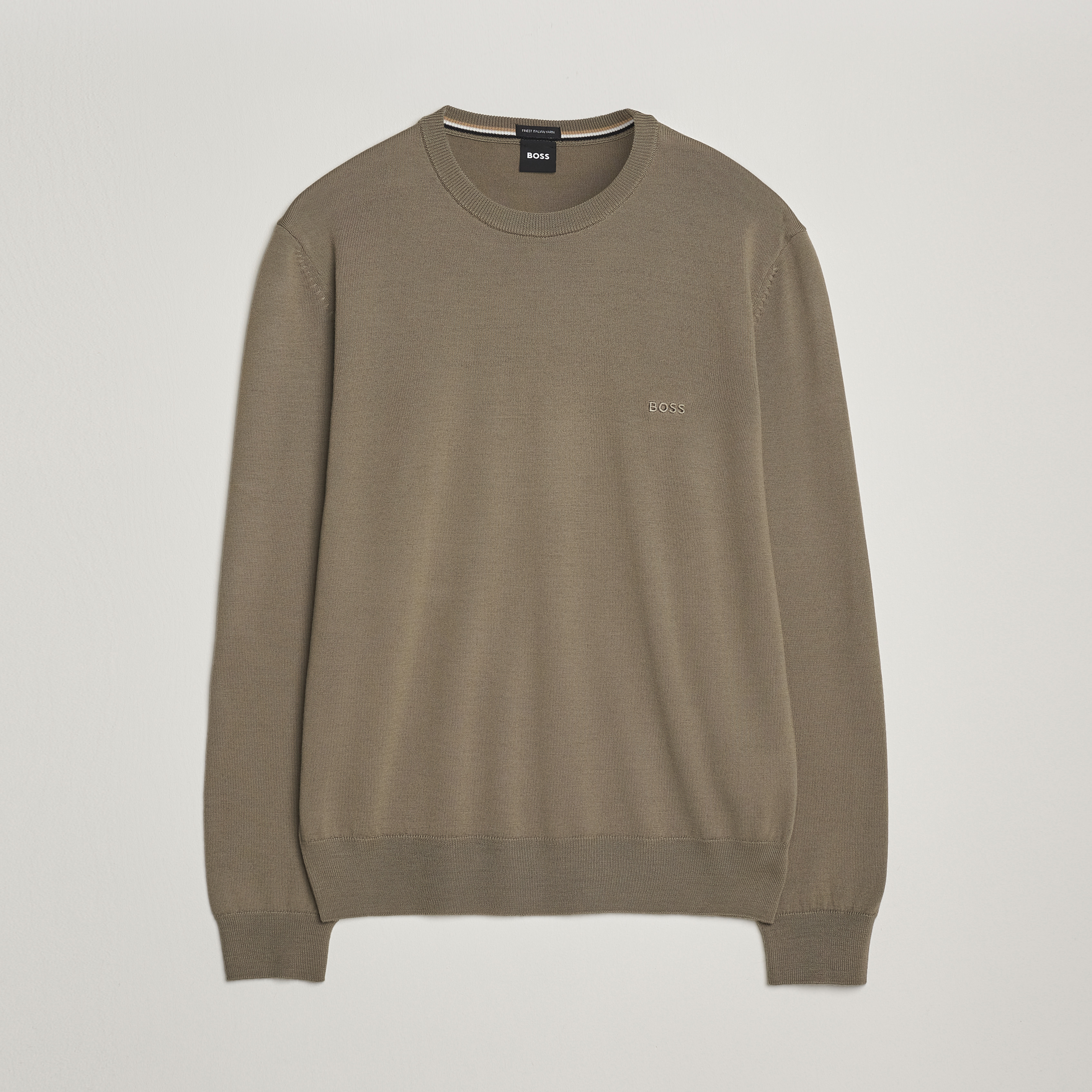 BOSS BLACK Botto Merino Knitted Pullover Open Brown at CareOfCarl.com