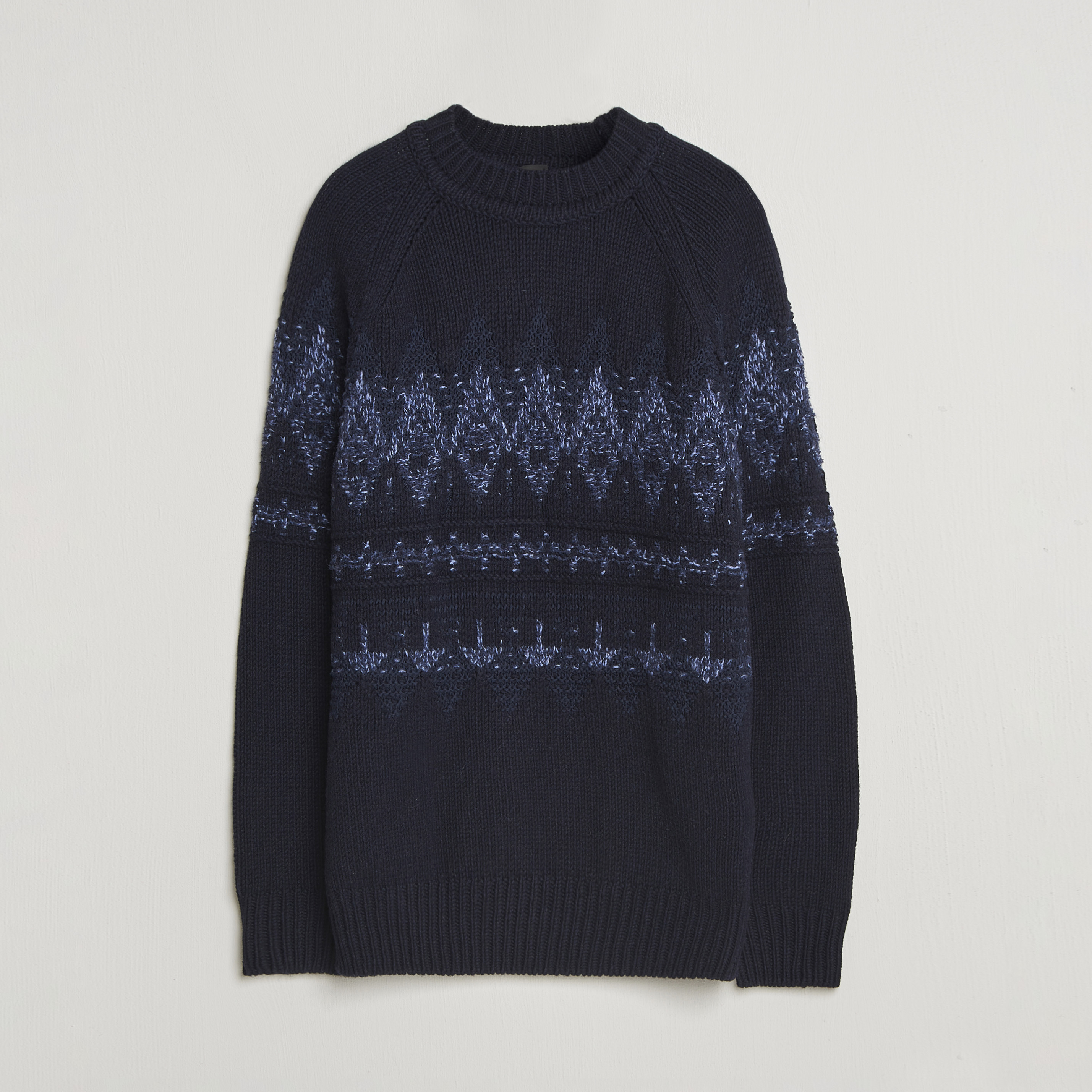 BOSS ORANGE Karombo Wool Fairisle Sweater Dark Blue at CareOfCarl.com