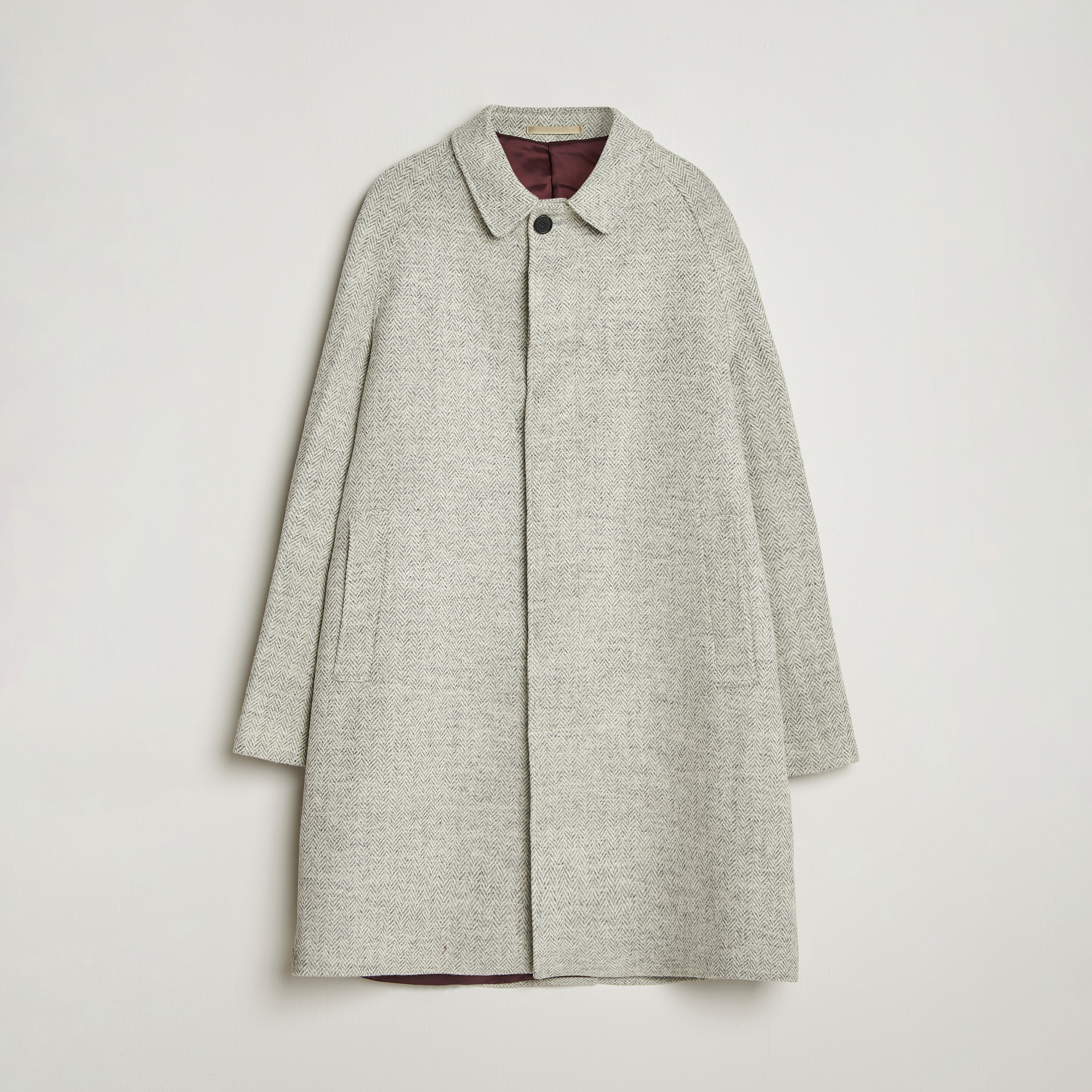 Walker Slater Watson Harris Tweed Herringbone Coat Light Grey at CareOfCarl