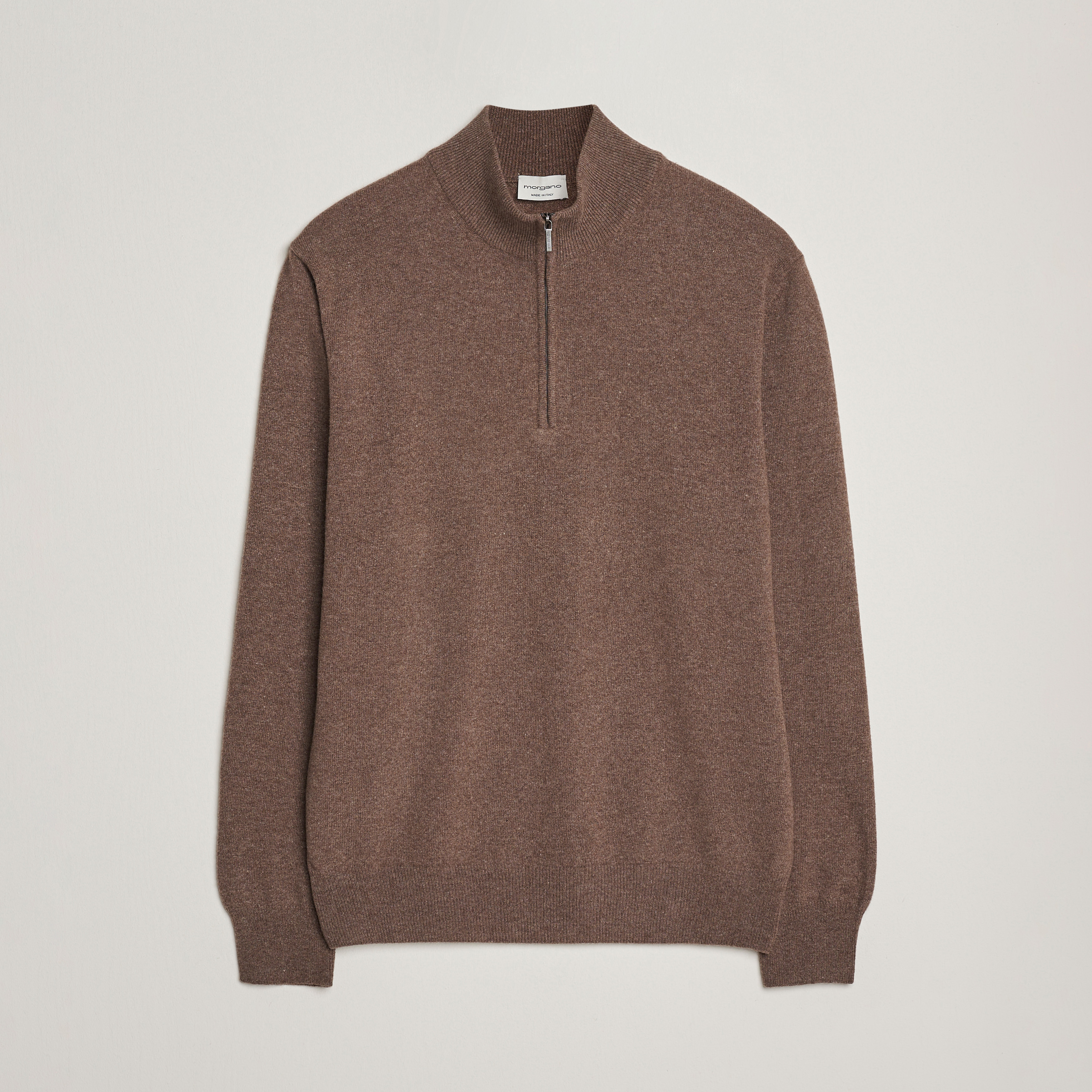 Morgano Wool/Cashmere Half-Zip Brown at CareOfCarl.com