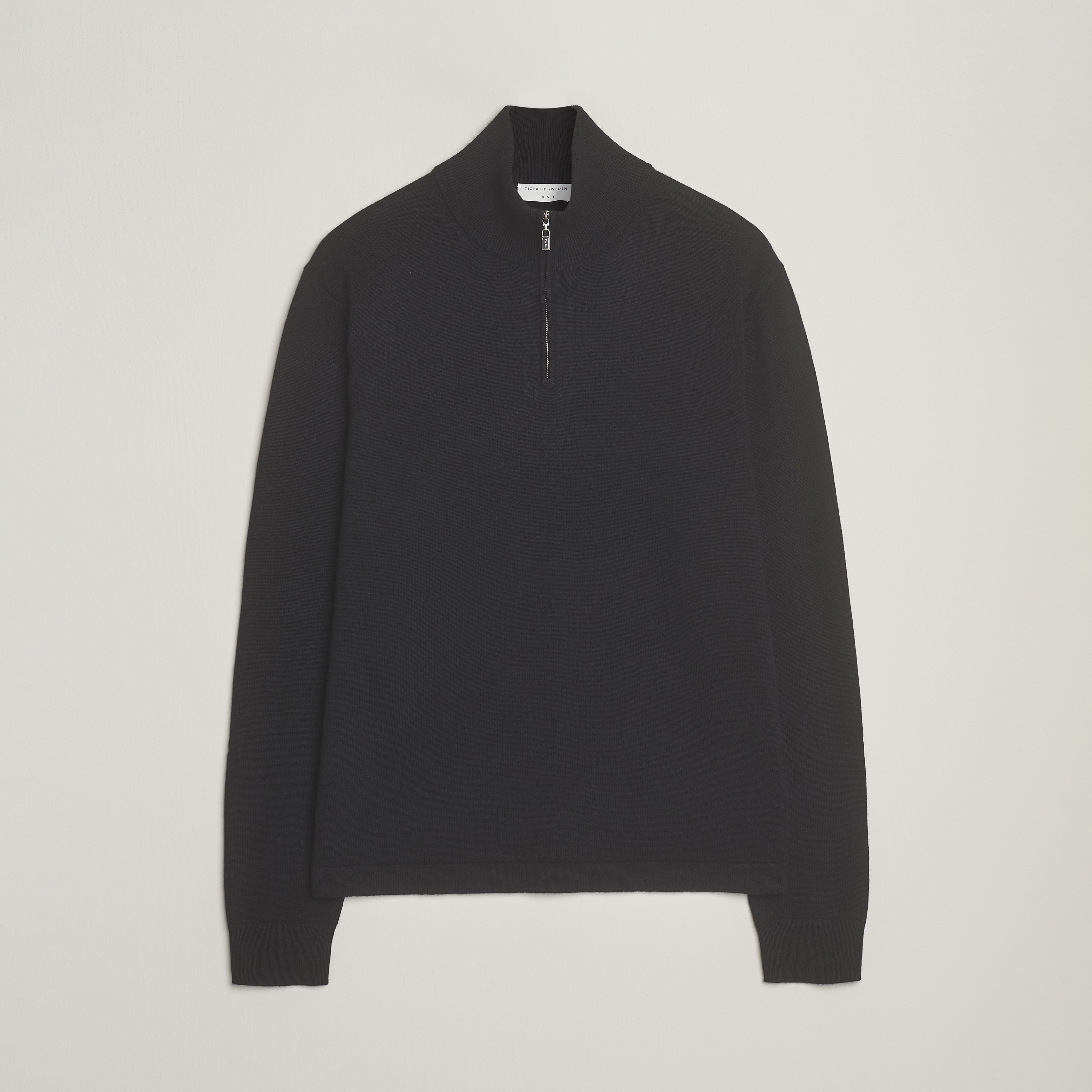 Tiger of Sweden Travis Wool/Cashmere Half Zip Black at CareOfCarl.com