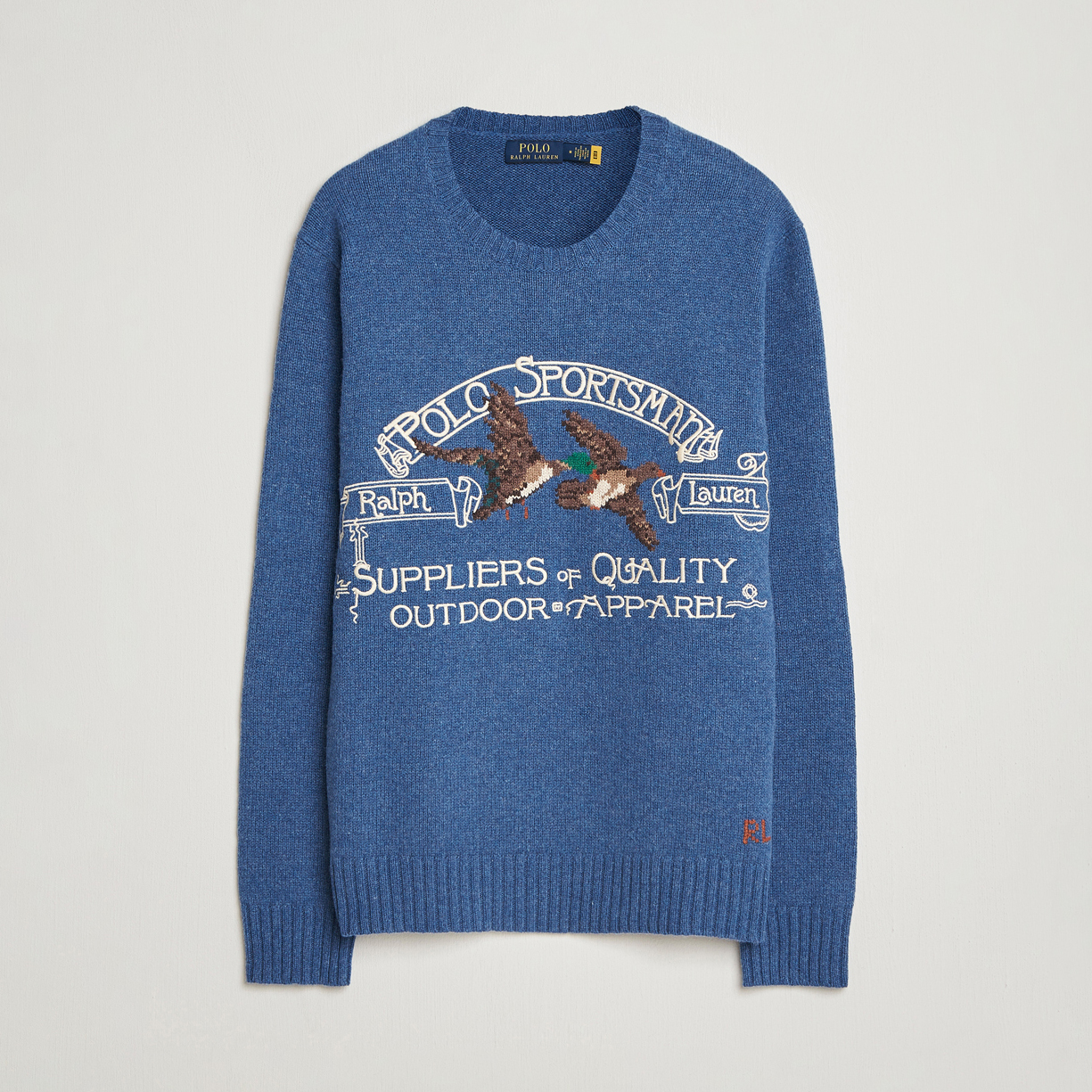 Polo Ralph Lauren Cotton/Wool Printed Sweater Blue Multi at CareOfCarl.com