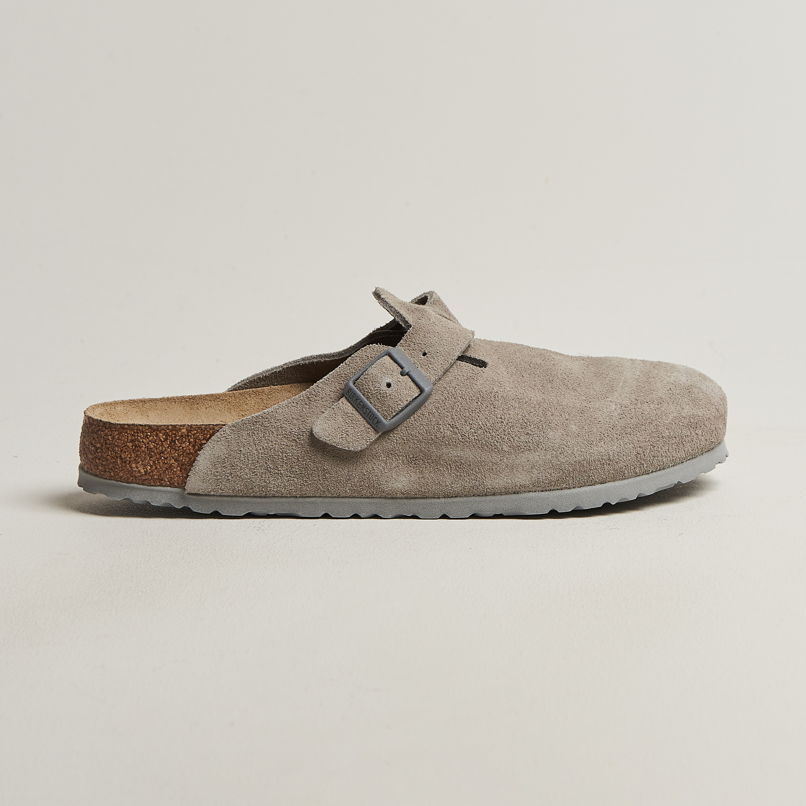 BIRKENSTOCK Boston Soft Footbed Stone Coin Suede at CareOfCarl.com