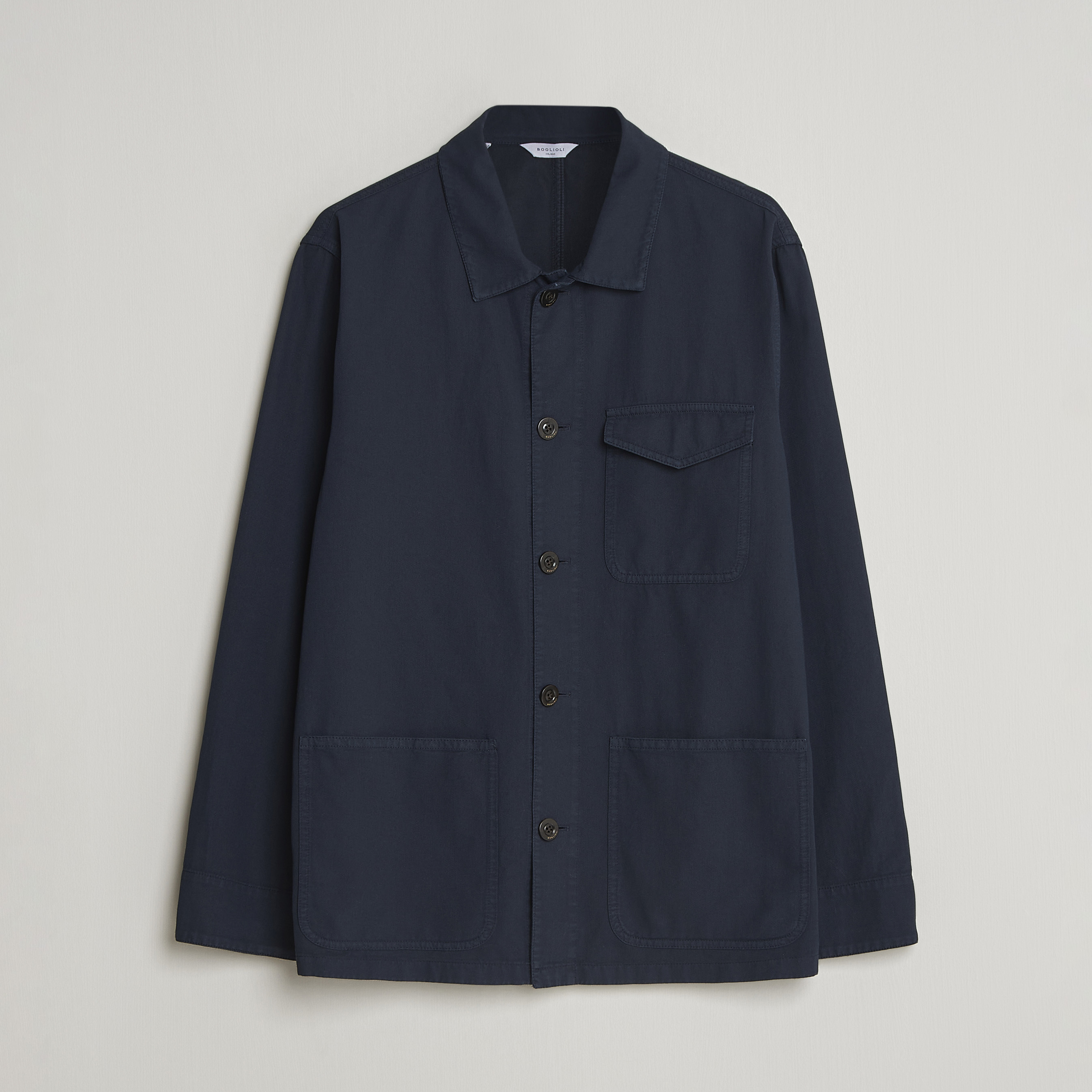 Boglioli Cotton Gabardine Work Jacket Navy at CareOfCarl.com