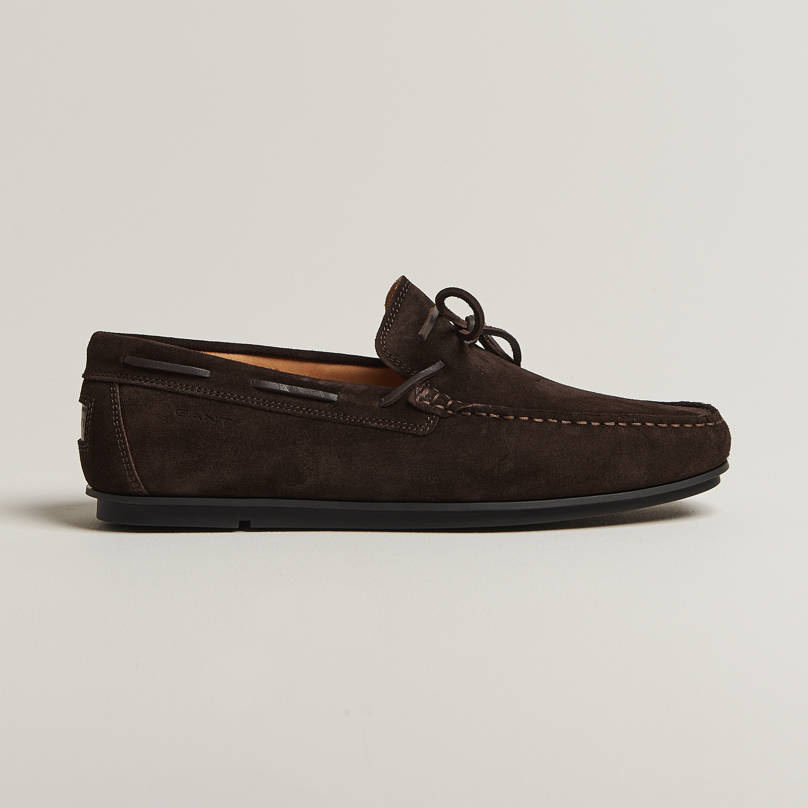 GANT Wilmon Laced Suede Car Shoe Dark Brown at CareOfCarl.com