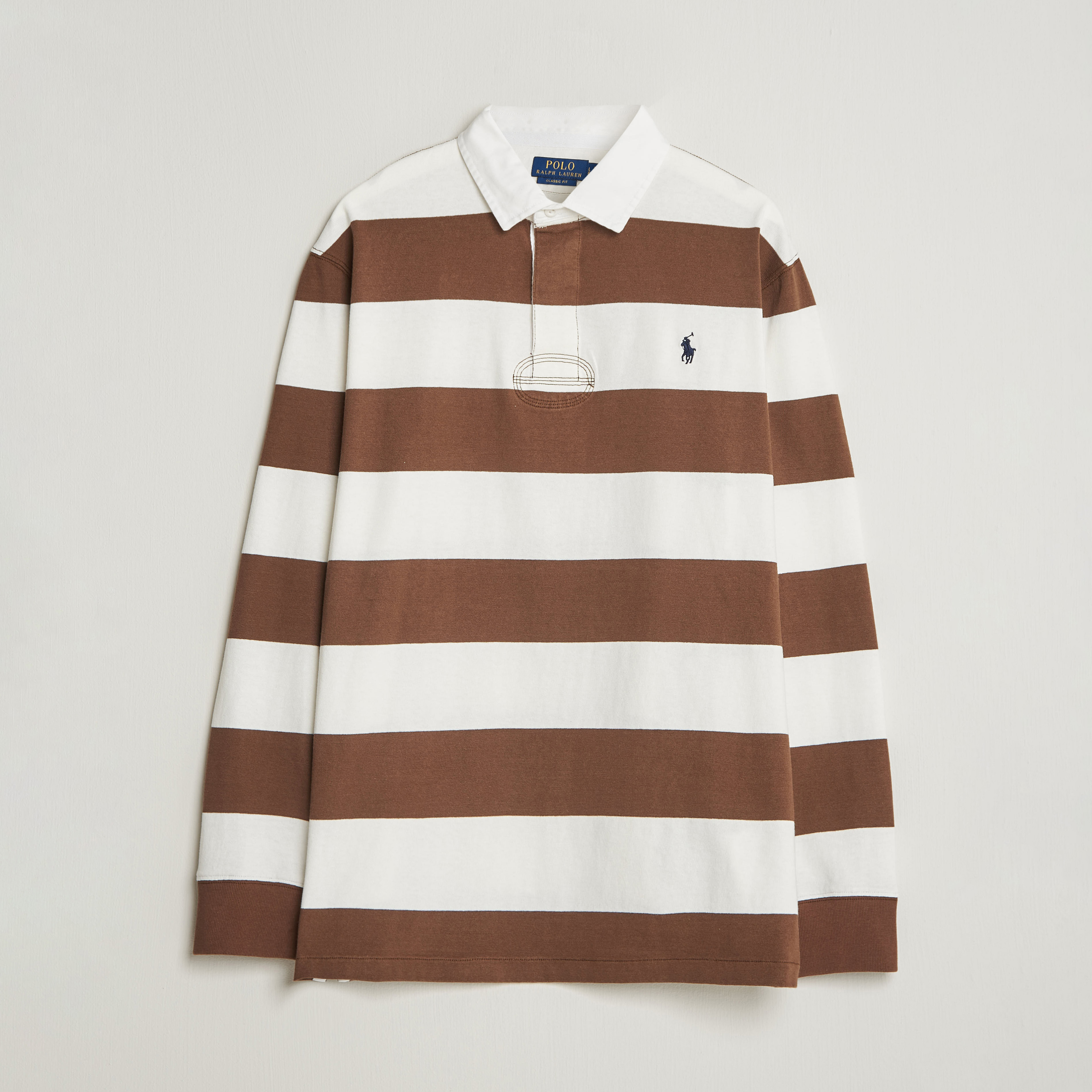 Polo Ralph Lauren Block Striped Rugby Pale Russet/Trophy Cream at CareOfCar