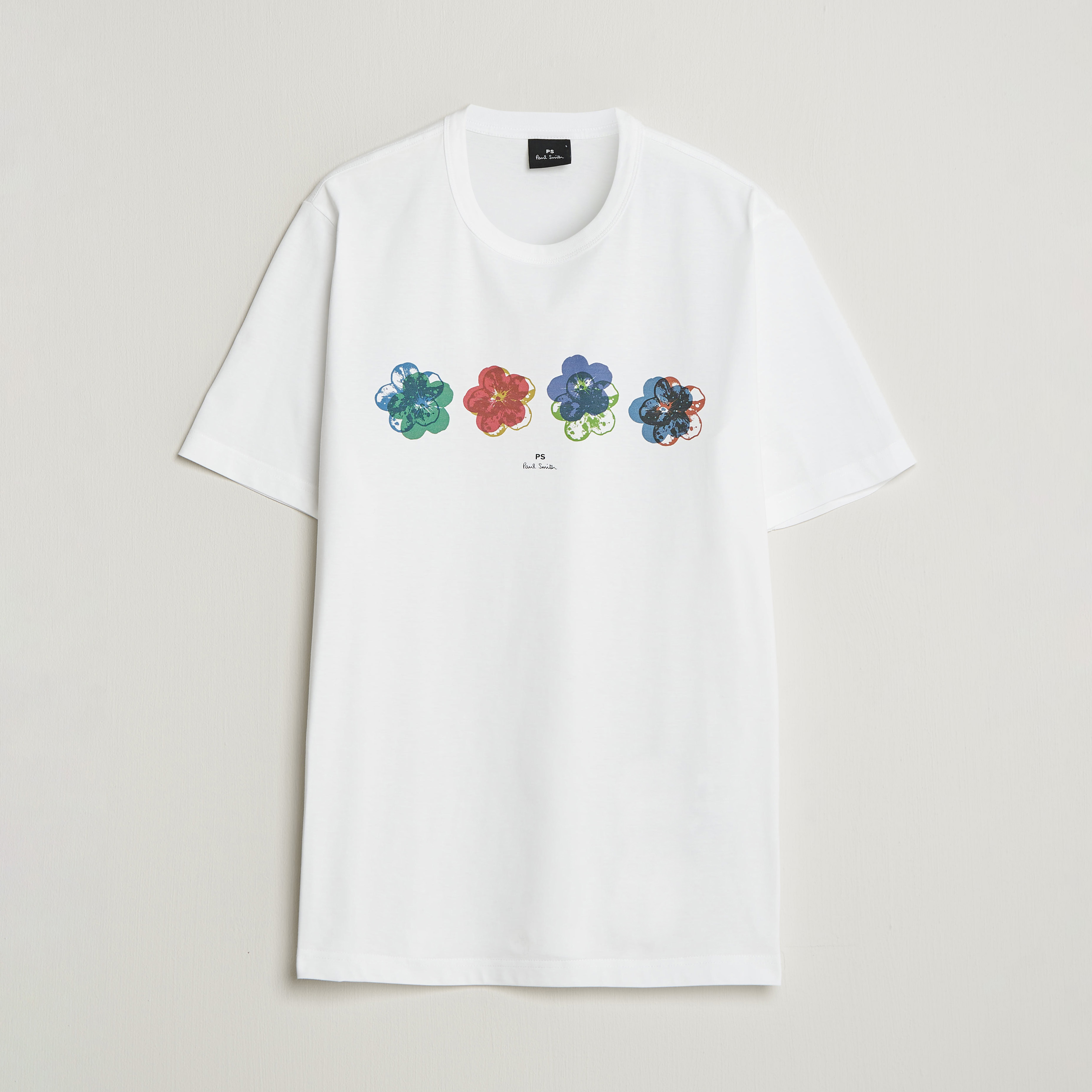 PS Paul Smith Flower Crew Neck T-Shirt White at CareOfCarl.com